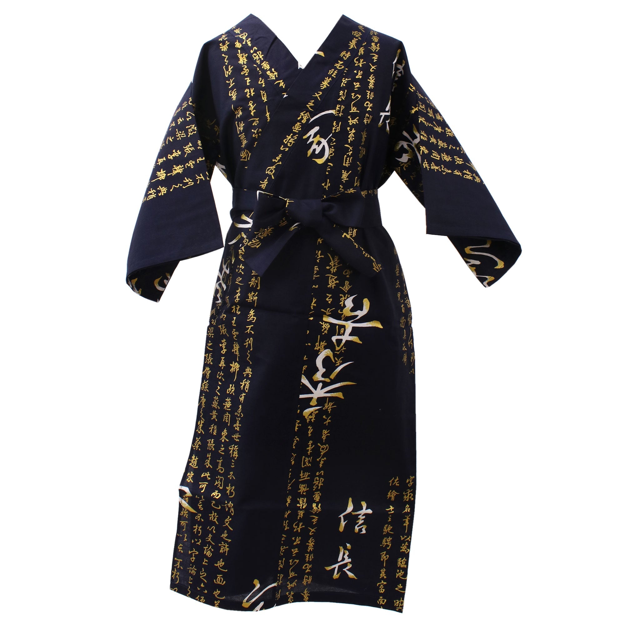 Boy's Kids Yukata Robe Japanese Kimono for summer - "Hideyoshi" Navy ...